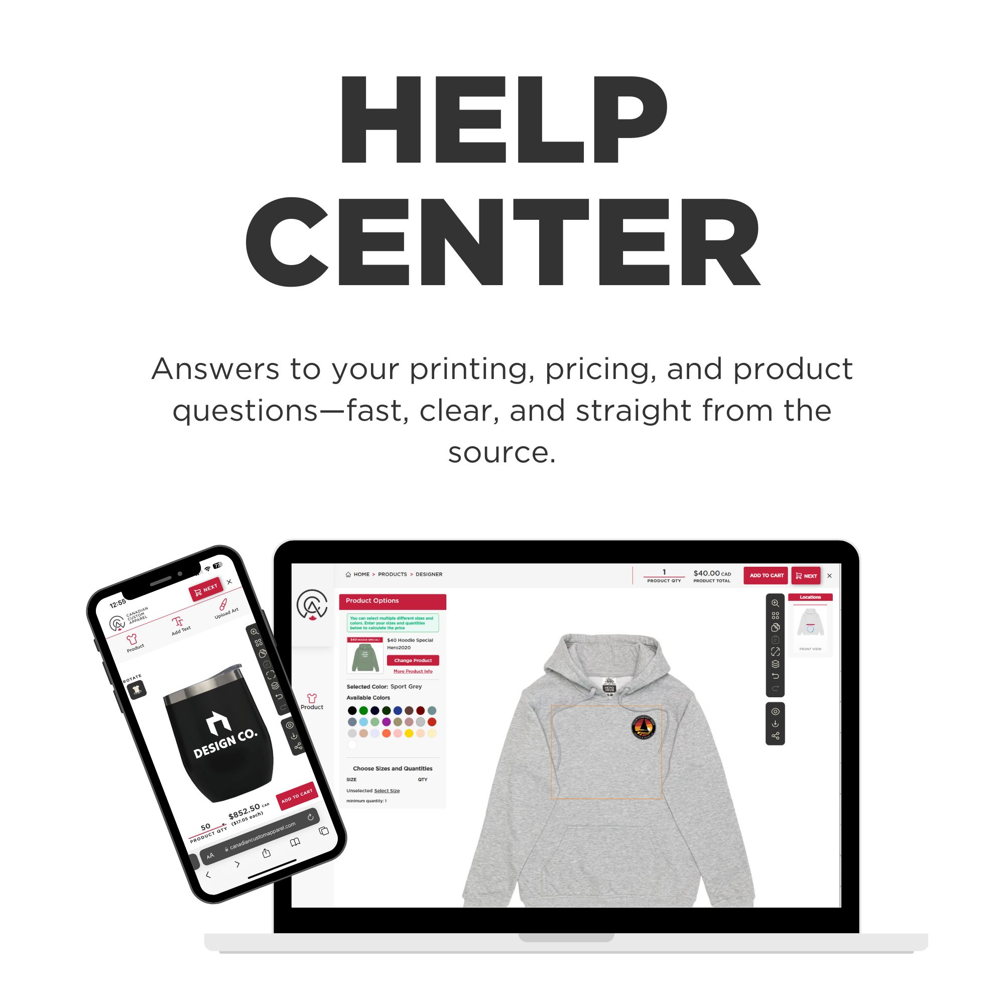 Help Center Canadian Custom Apparel